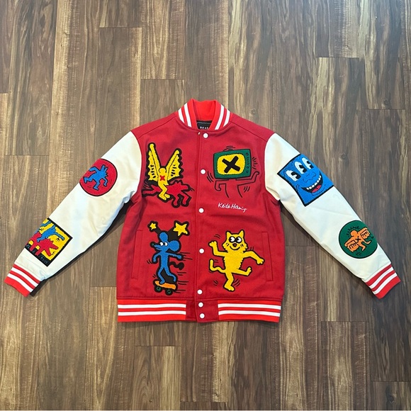 Reason | Jackets & Coats | Mens Wool Keith Haring Varsity Jacket | Poshmark